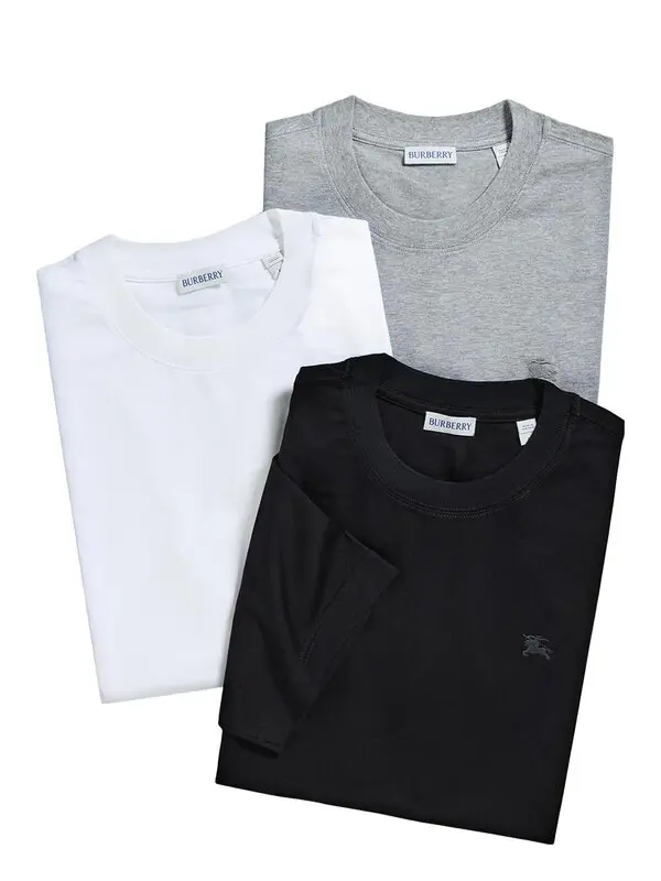 Burberry Apos;s Seth Ekd-embroidered 3-pack T-shirt Set - Multicolour