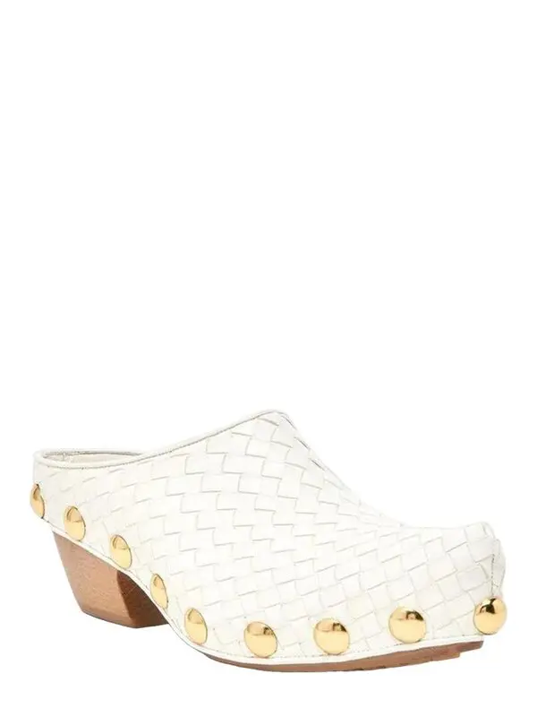 Bottega Veneta Gondola Intrecciato Leather Clog Mules - Alabaster
