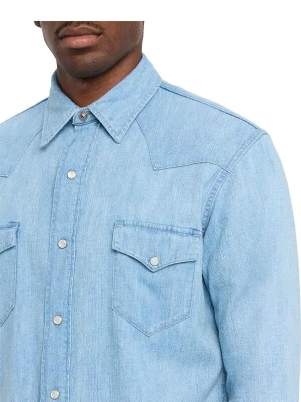 Ralph Lauren Purple Label Apos;s Cotton-linen Denim Western Shirt - Heritage L