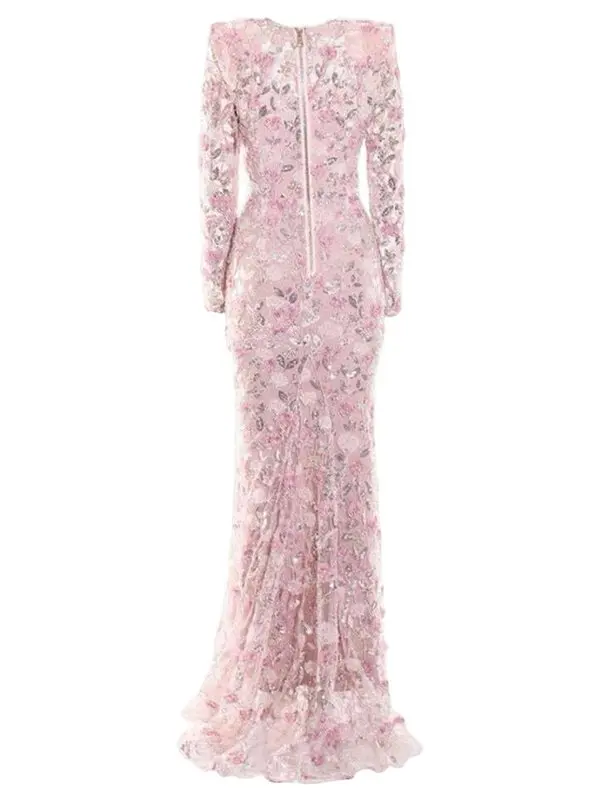 ZHIVAGO The Death Of Roses Embellished Gown - Blush