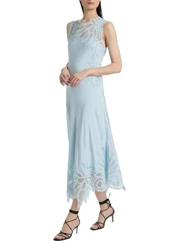 Ulla Johnson Idra Embroidered Silk Dress - Adriatic