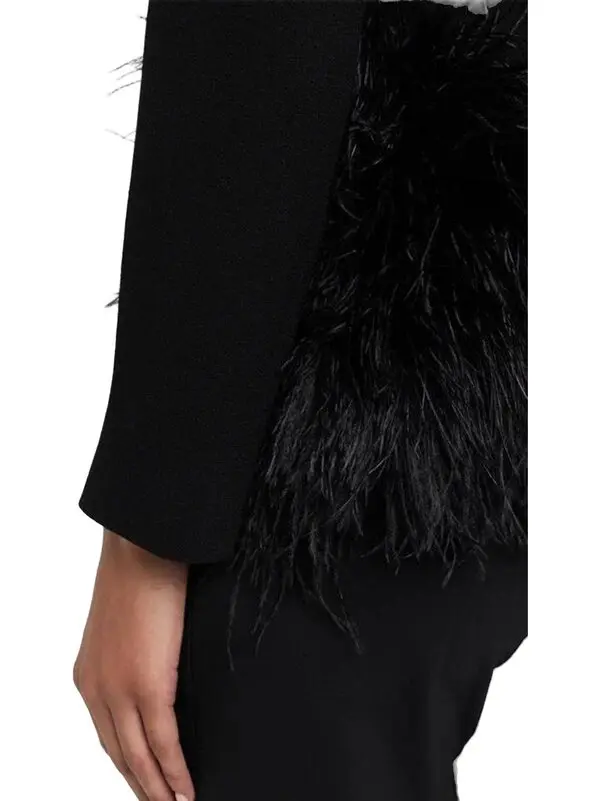 Libertine Feathered Single-breasted Jacket - Black