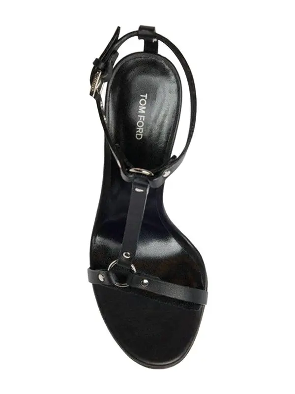 TOM FORD 105mm Bound Leather Sandals - Black
