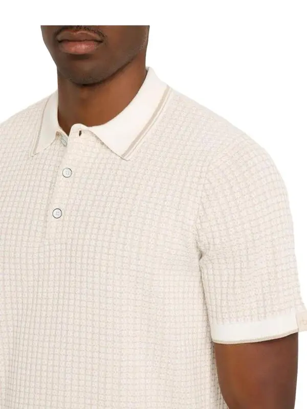 Rag & Bone Apos;s Harvey Rib-knit Polo Shirt - Chalk