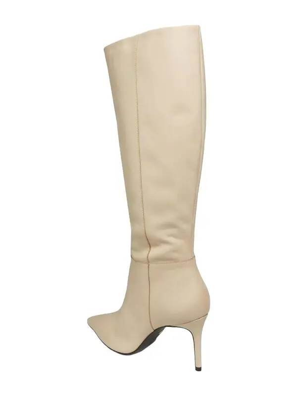 Schutz Mikki 90mm Leather Stiletto Boots - Eggshell