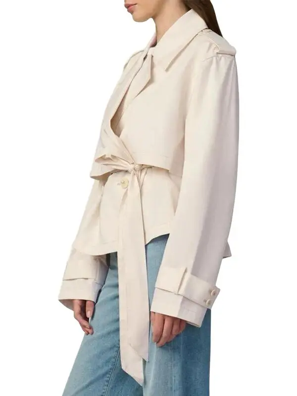 JOE & APOS;S JEANS Liz Cropped Trench Coat - Ecru