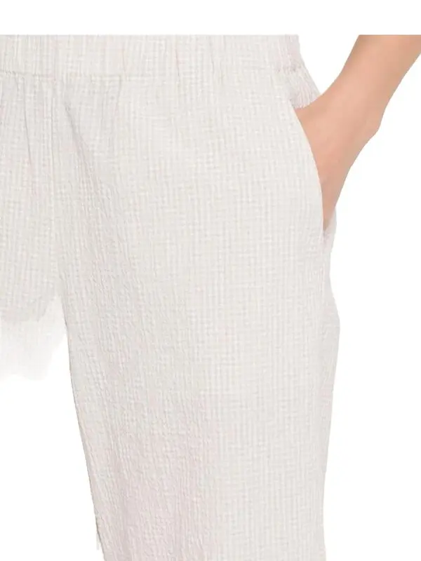 Eileen Fisher Wide-leg Crinkled Ankle Pants - Chalk