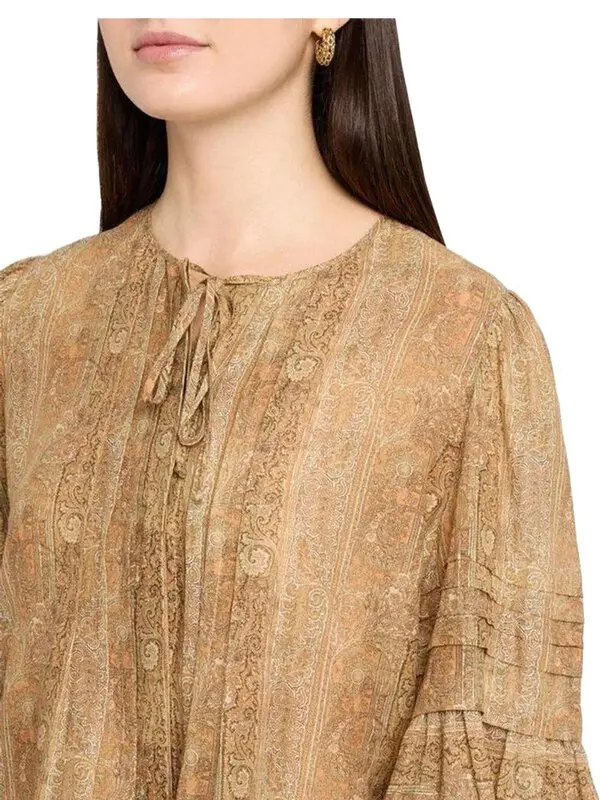 Kobi Halperin Joey Floral Flare-sleeve Blouse - Ecru Multi