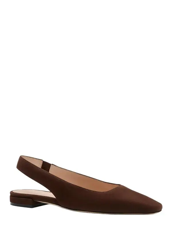 STUART WEITZMAN Stassi Suede Slingback Flats - Walnut