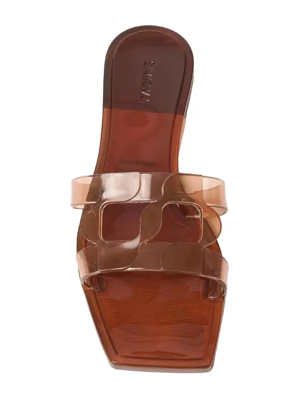 Simkhai Monogram Jelly Slides - Saddle