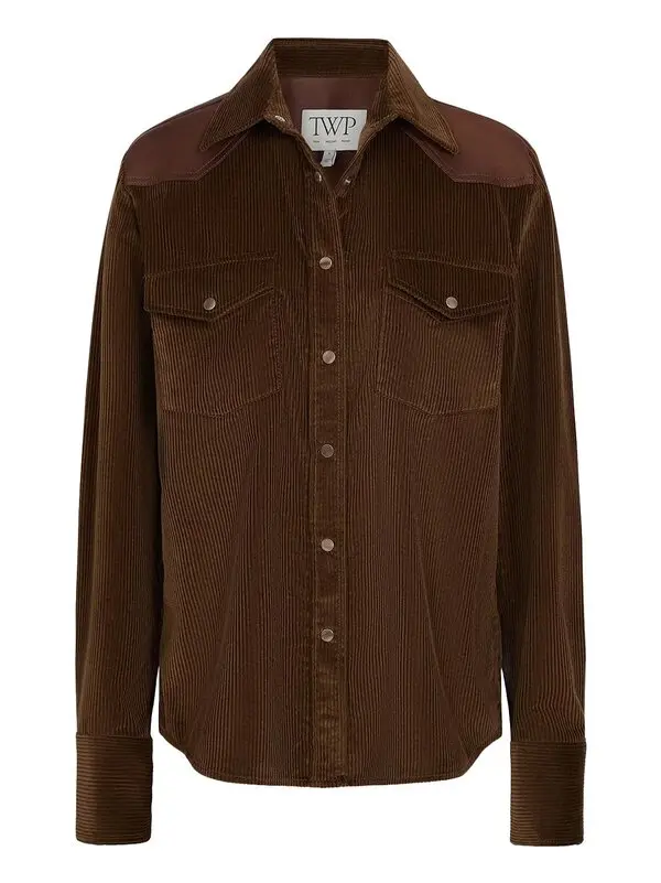 TWP Cowboy Take Me Away Corduroy Shirt - Pinecone