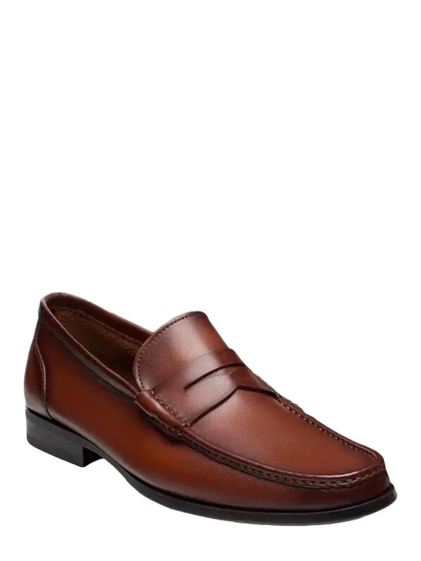 Magnanni Apos;s Gentry Soft Leather Penny Loafers - Brandy
