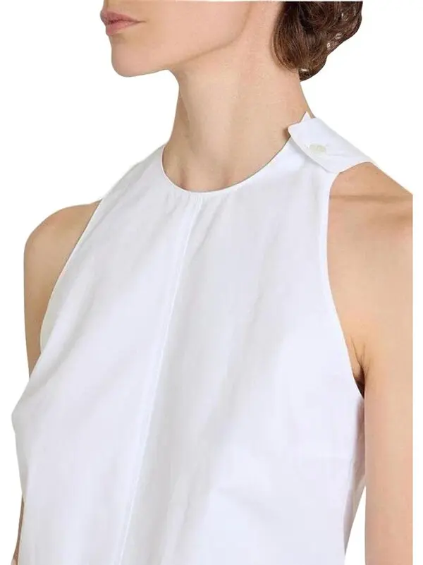 COURREGES Heritage Poplin Sleeveless Mini Dress - Blanc