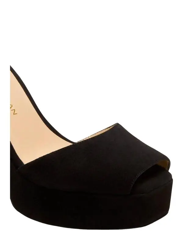 STUART WEITZMAN 110mm Sabrina Suede Platform Sandals - Black