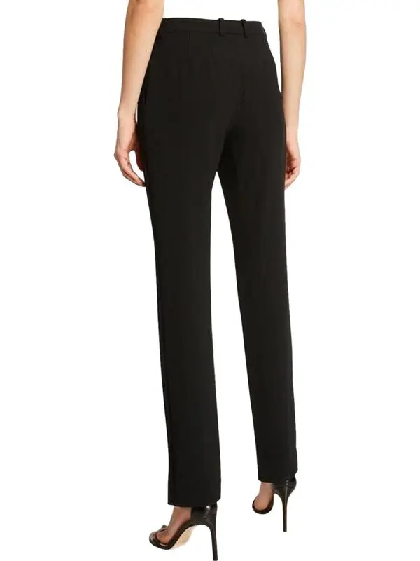 St. John Crepe Marocain Ankle Pants - Caviar