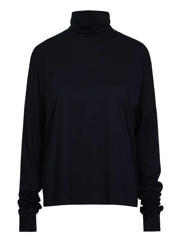 TWP Abby Cotton Turtleneck Top - Midnight
