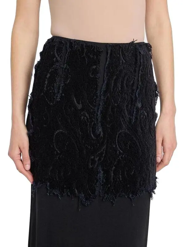 MAISON MARGIELA Textured Paisley Maxi Skirt - Black