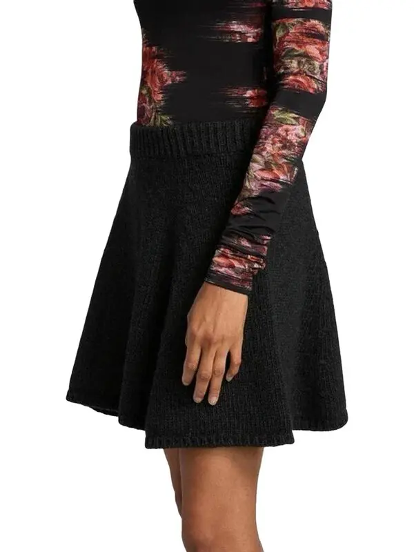 GANNI Wool-blend Knit Miniskirt - Phantom