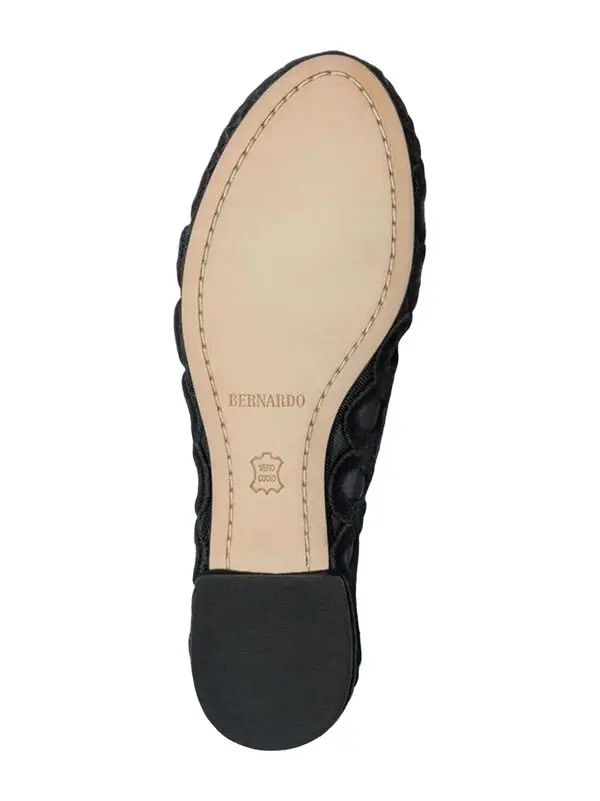 Bernardo Costa Embroidered Mesh Ballerina Flats - Black