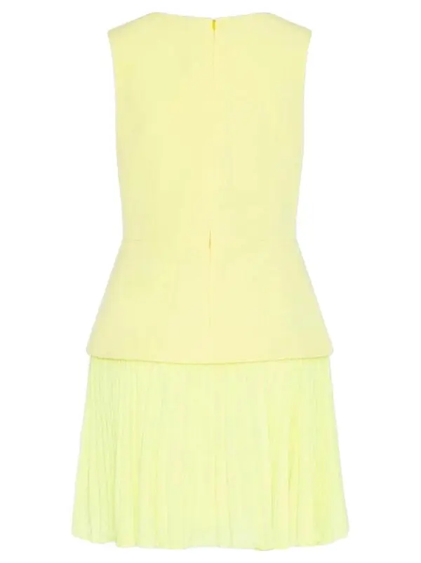 MILLY Haddy Pleated Minidress - Yellow