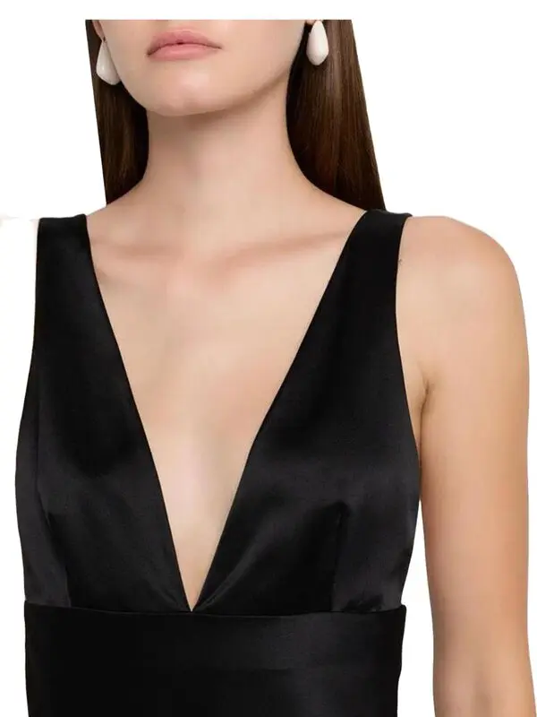 NILI LOTAN Bionca Empire-waist Sleeveless Silk Bias Maxi Dress - Black