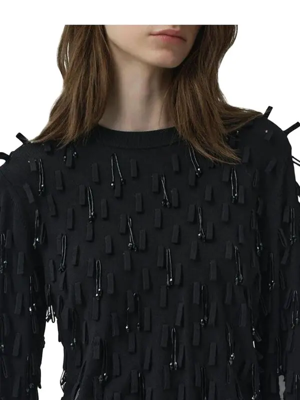 Simkhai Myra Embellished Crewneck Sweater - Black