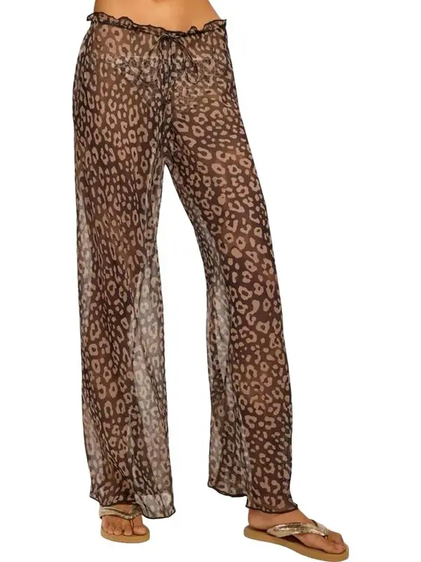 Ramy Brook Alayna Leopard Coverup Pants - Dark Leopard