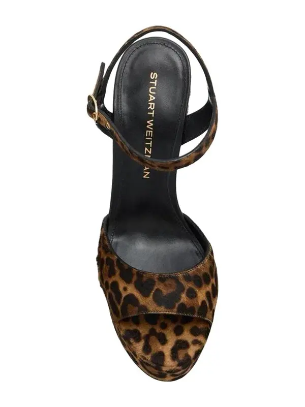 STUART WEITZMAN 130mm Reade -printed Calf Hair Platform Sandals - Leopard