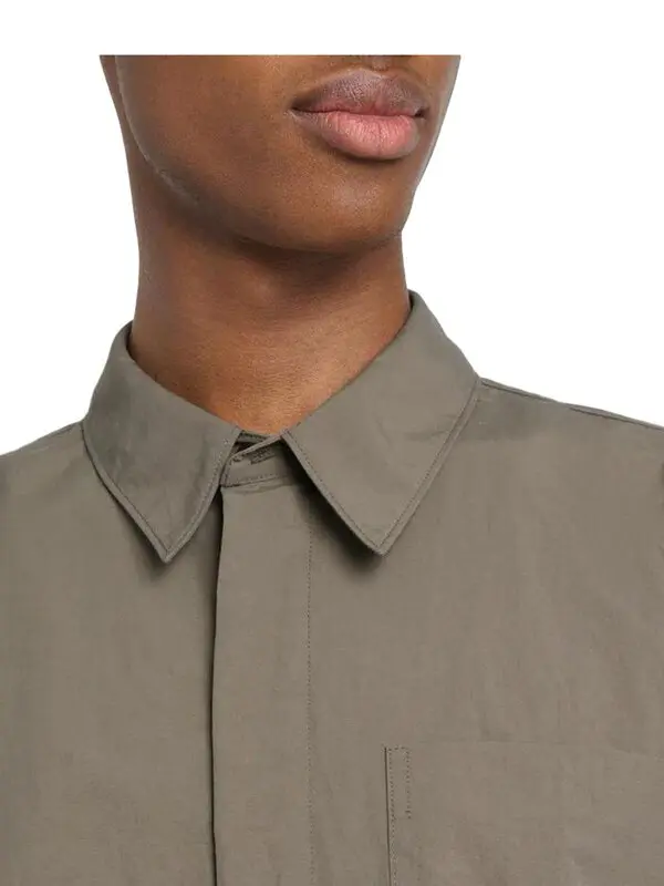 Dries Van Noten Apos;s Corran Nylon Concealed-placket Shirt - Khaki