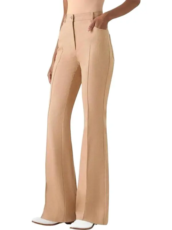 Akris Farid Bootcut Stretch Cotton Denim Pants - Camel