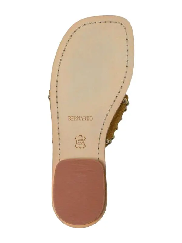 Bernardo Agartha Studded Leather Thong Sandals - Ginger