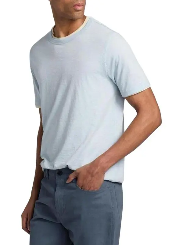 Vince Apos;s Fine Slub Double-layer Crewneck T-shirt - Playa Blue Smock