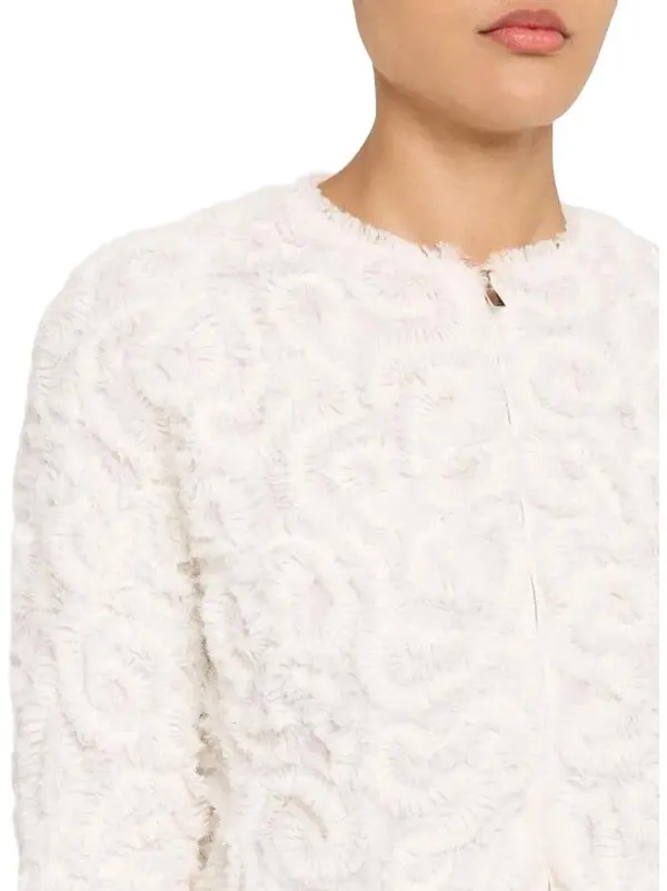 Lafayette 148 New York Ruffle Zip-front Jacket - Cloud