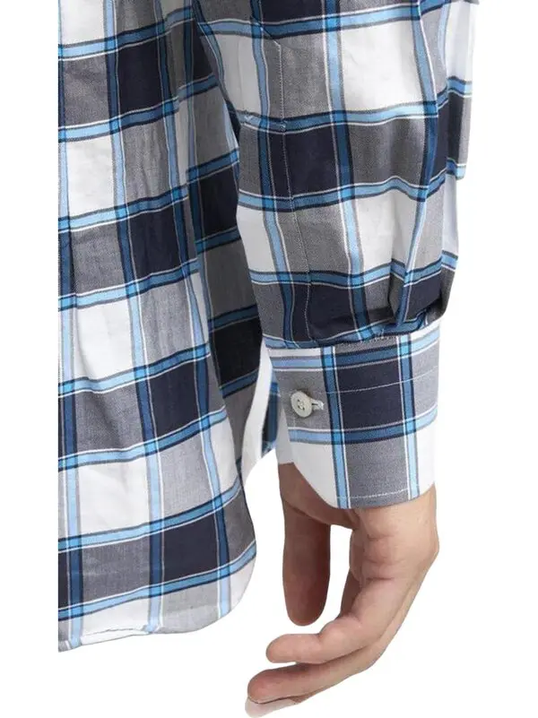 Kiton Apos;s Cotton Plaid Button-down Shirt - Turquoise