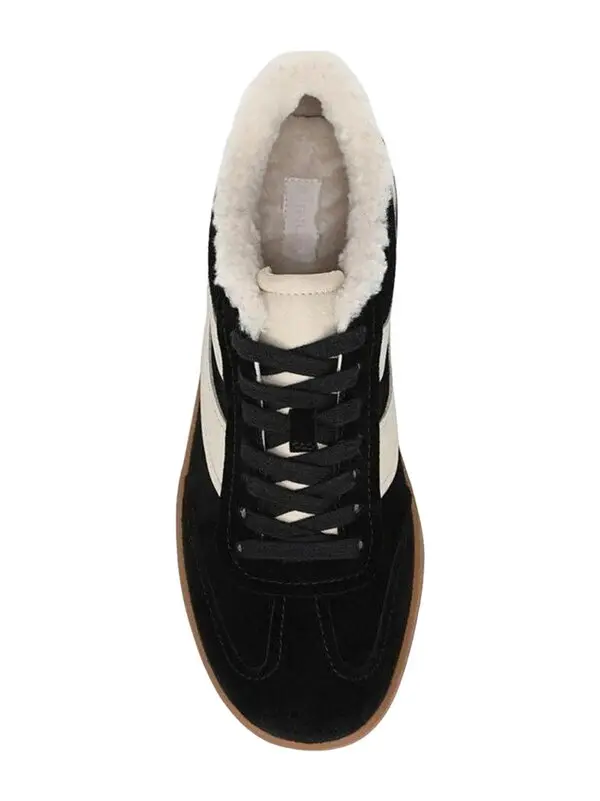 Vince Oasis Shearling-lined Suede Low-top Sneakers - Black-dm -