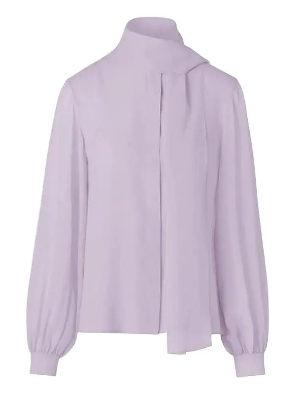 Akris Tie-neck Silk Georgette Blouse - Malva