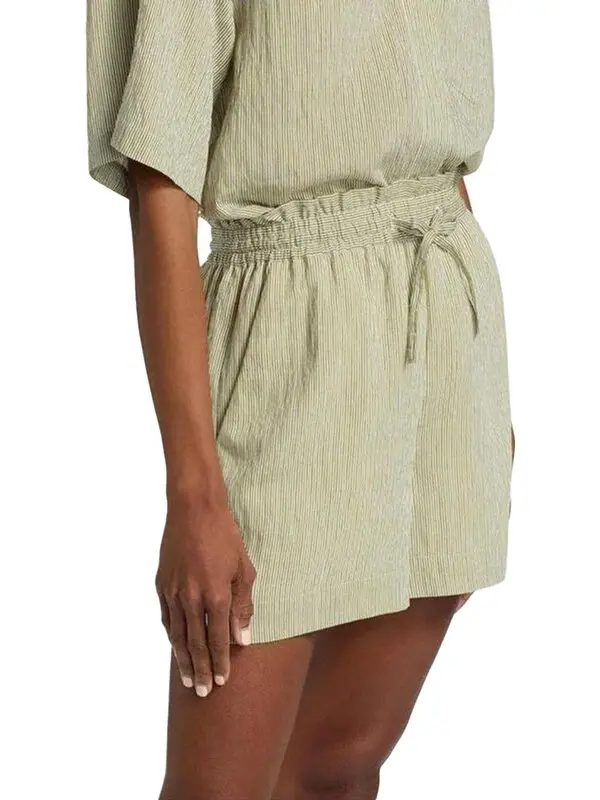 Derek Lam 10 Crosby Belen Striped Shirting Shorts - Fatigue St