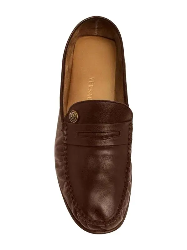 Versace Apos;s Medusa Leather Moc-toe Loafers - Black