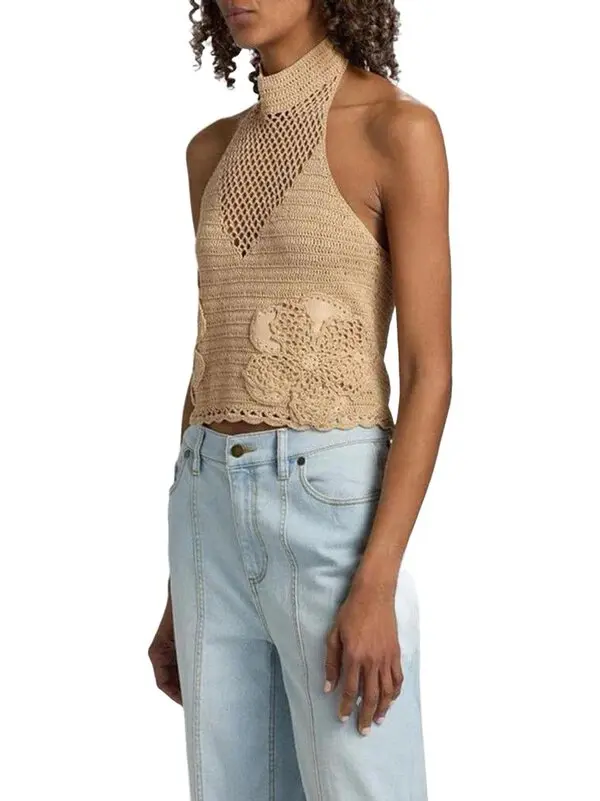 Ramy Brook Celeste Open-knit Cotton Top - Sandstone