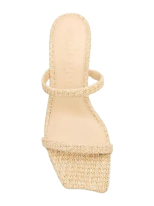 Cult Gaia Raven Straw Wedge Sandals - Natural