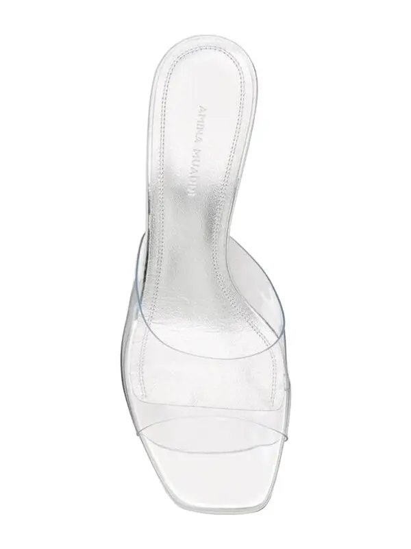 Amina Muaddi Lupita Transparent Mule Sandals - Transparen