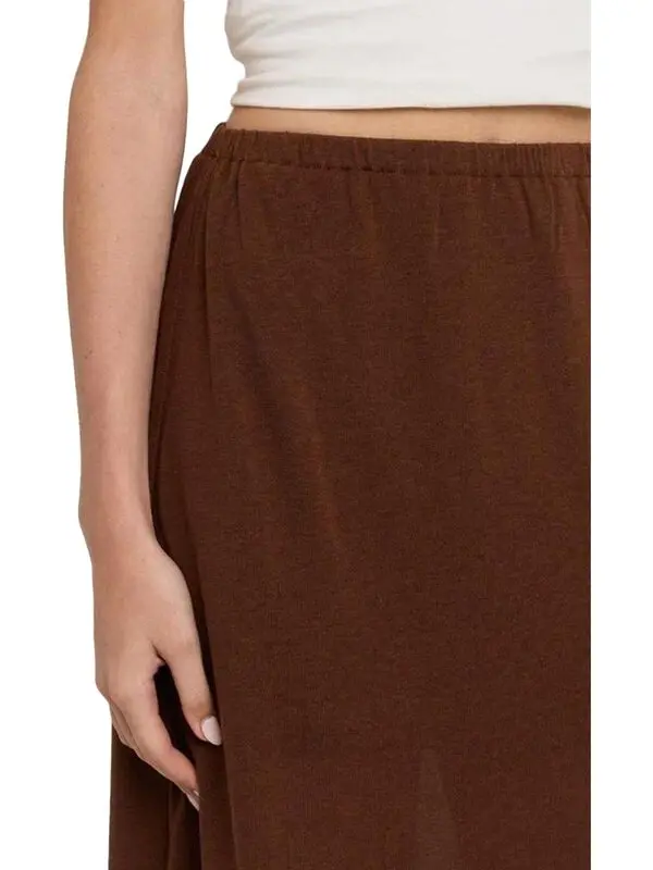 AKYN STUDIO Ada Sheer Jersey Midi Skirt - Chocolate