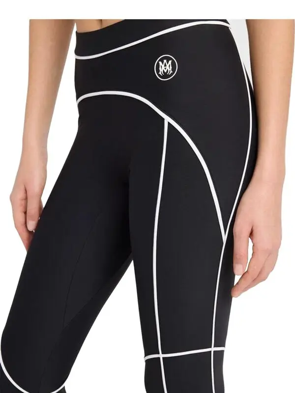 Amiri Ma Logo Contrast-trim Leggings - Black