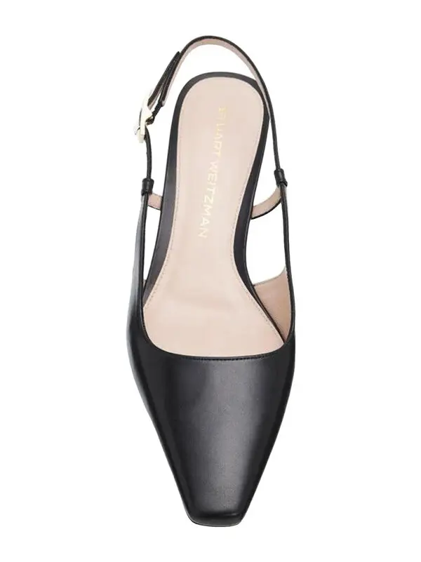 STUART WEITZMAN 40mm Baby Babette Leather Slingback Pumps - Black