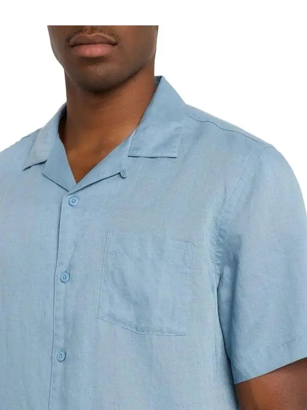 Onia Air Linen-blend Camp Shirt - Lagoon