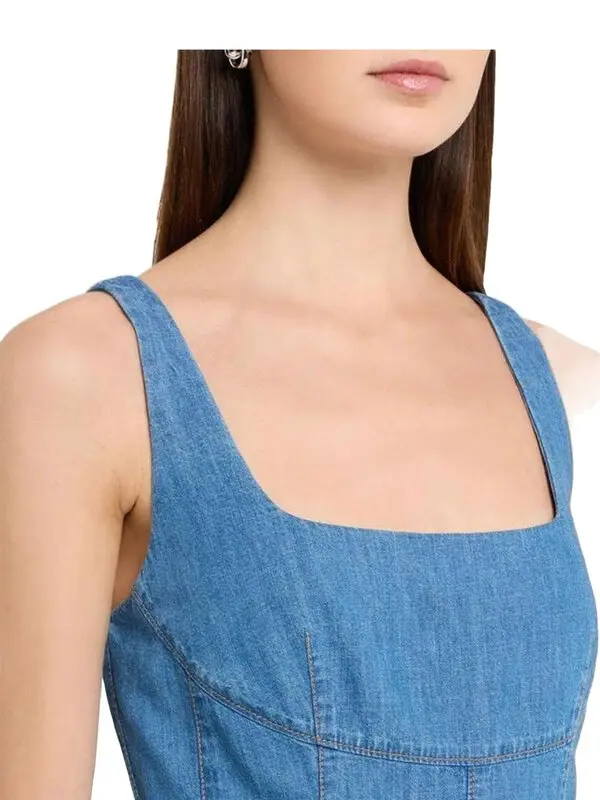 Tanya Taylor Paige Belted Denim Mini Dress - Medium Ind