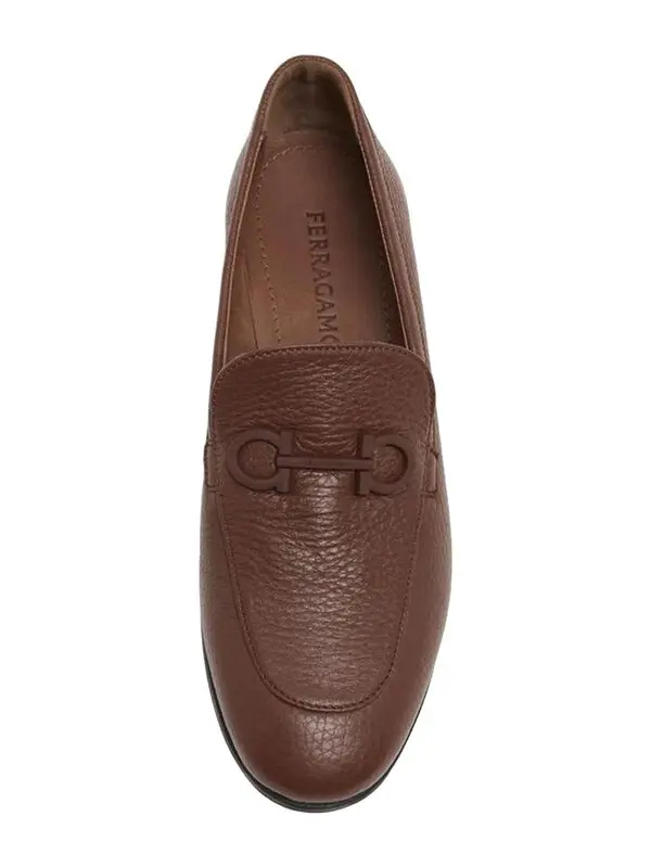FERRAGAMO Soldy Hammered Deerskin Leather Loafers - Nerone