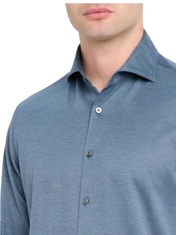 Canali Apos;s Cotton And Lyocell Sport Shirt - Blue
