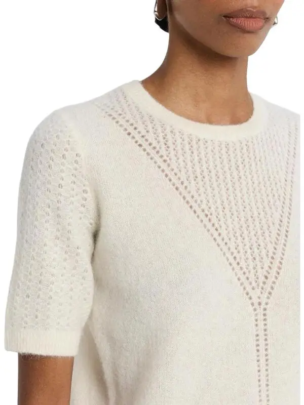 Maria Mcmanus Honeycomb Alpaca-knit T-shirt Sweater - Ivory