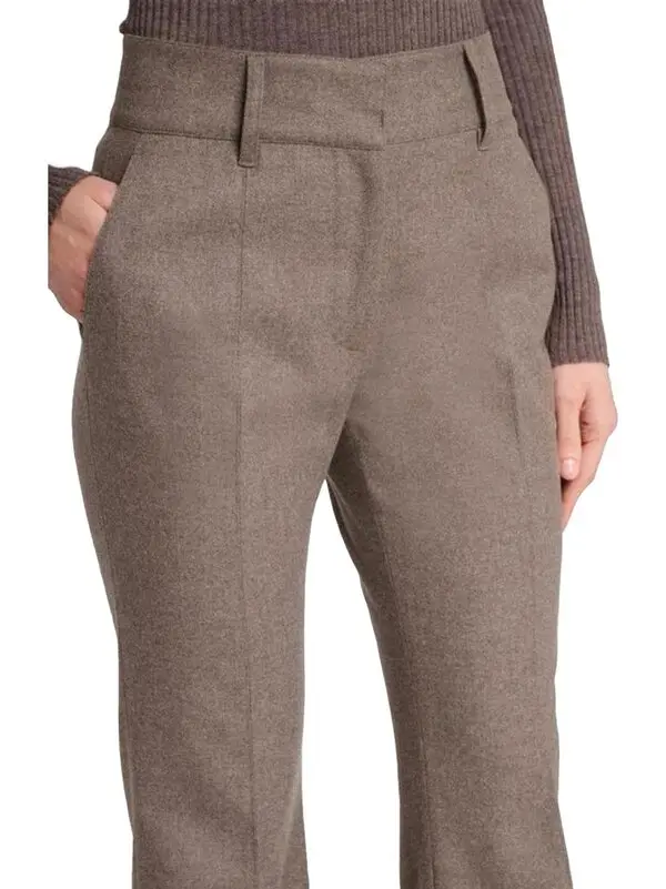Gabriela Hearst Rhein Wool-cashmere Flannel Flare Pants - Walnut